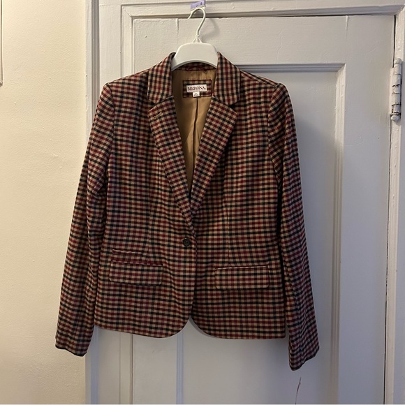 Jackets & Coats | Brown Checker Blazer | Poshmark